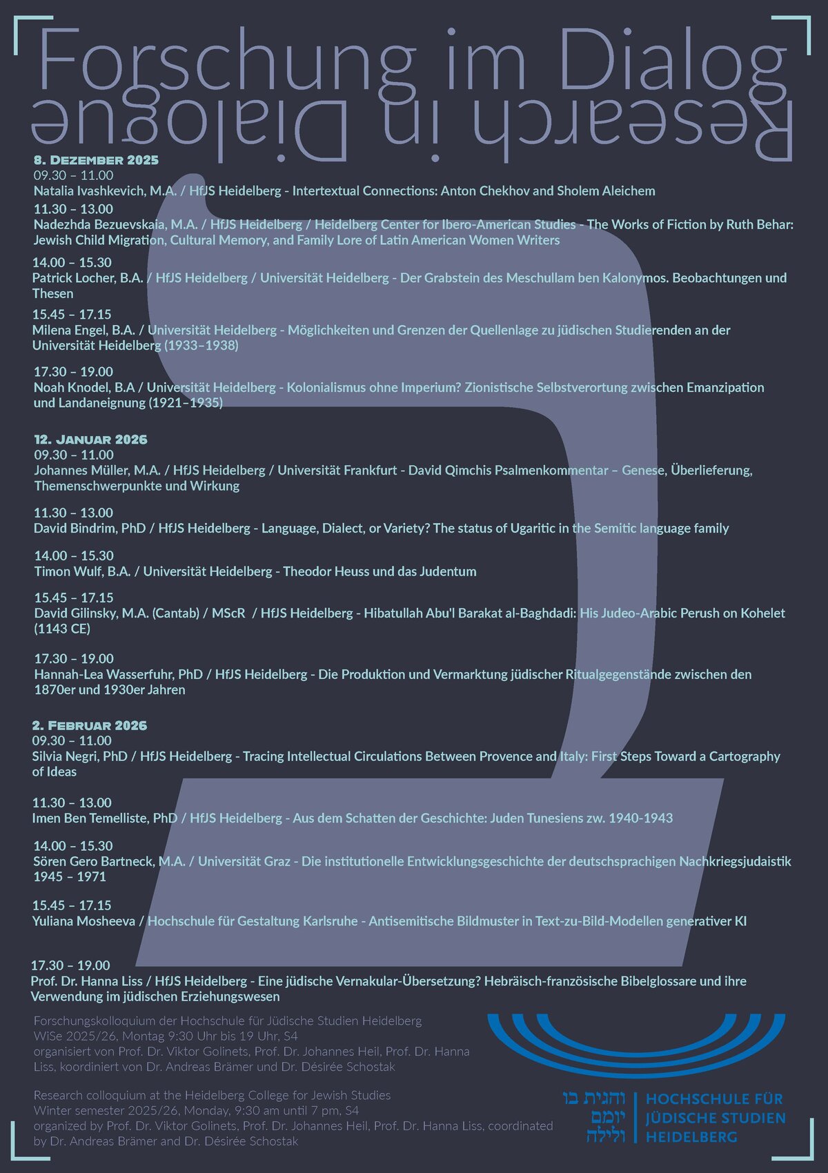 Research Colloquium Winter Semester 2025/26 - HfJS